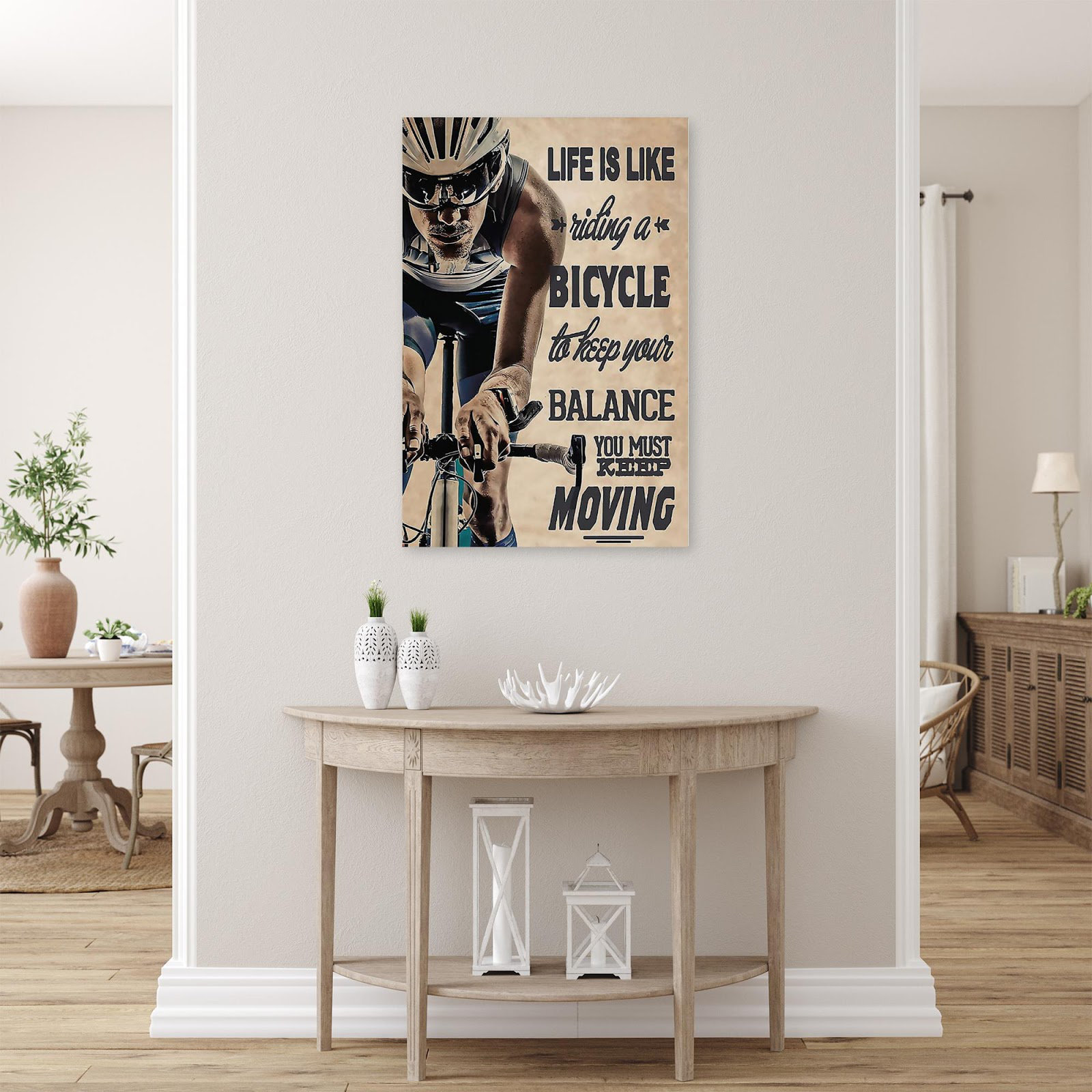Trinx Life Is Like Riding A Bicycle Cycling - 1 Piece Rectangle Graphic Art Print On Wrapped ...